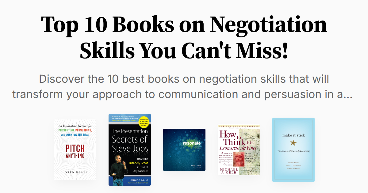 Top 10 Books on Negotiation Skills You Can't Miss! | Summary & Audio