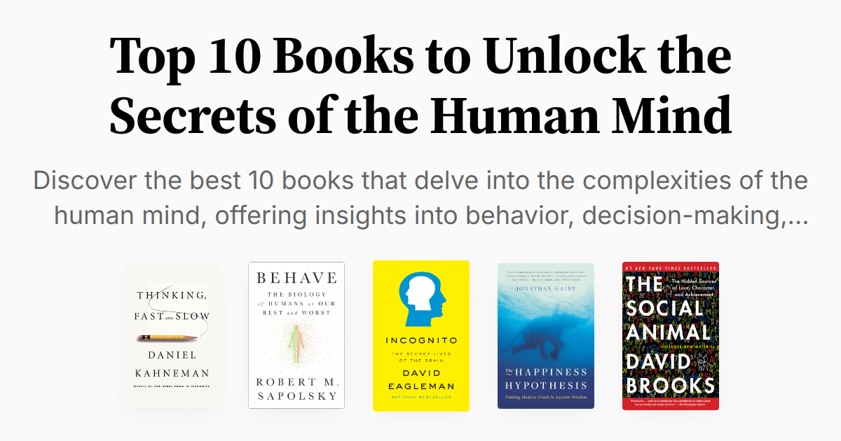 Top 10 Books to Unlock the Secrets of the Human Mind | Summary & Audio
