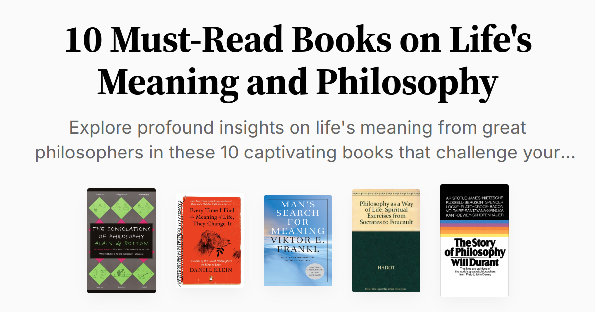 10 Must-Read Books on Life's Meaning and Philosophy | Summary & Audio