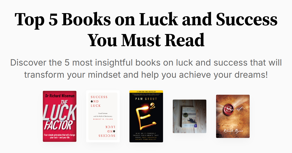Top 5 Books on Luck and Success You Must Read | Summary & Audio