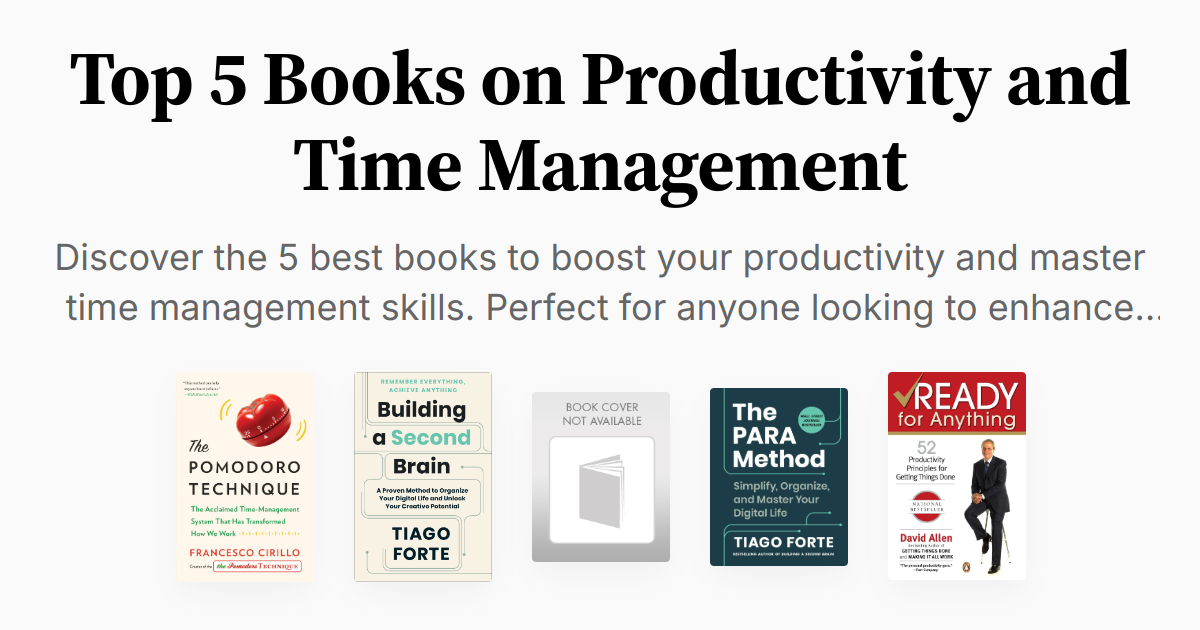 Top 5 Books on Productivity and Time Management | Summary & Audio