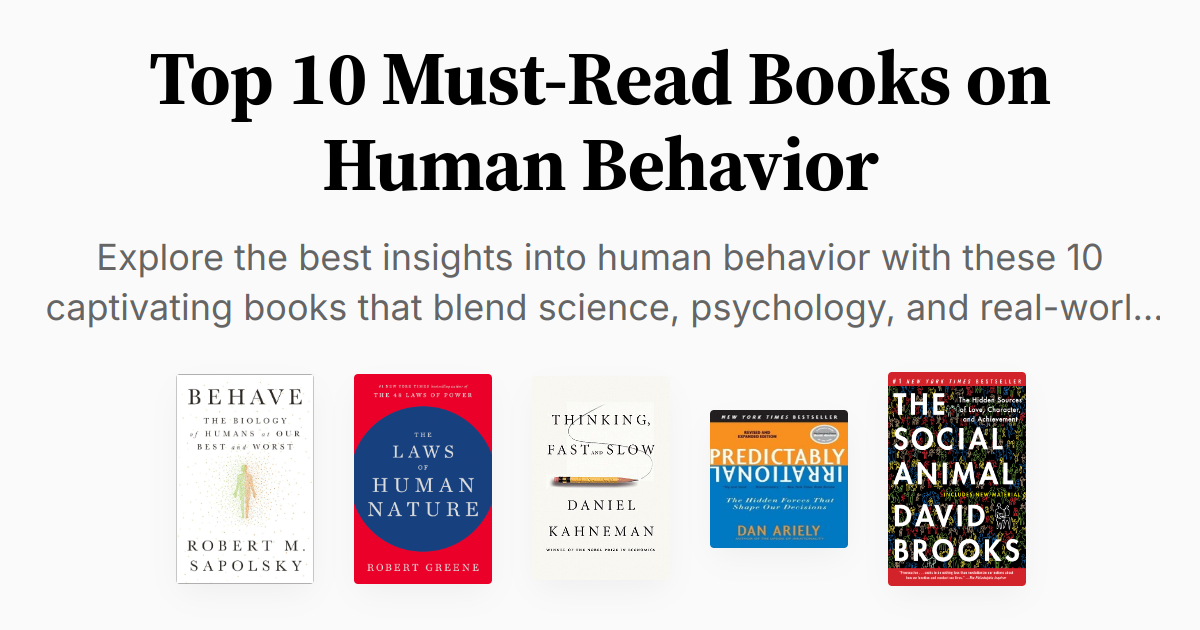 Top 10 Must-Read Books on Human Behavior | Summary & Audio