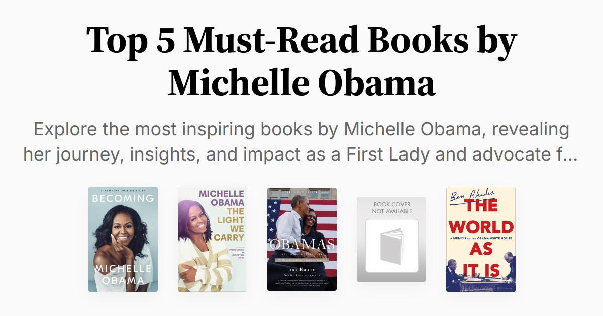 Top 5 Must-Read Books by Michelle Obama | Summary & Audio