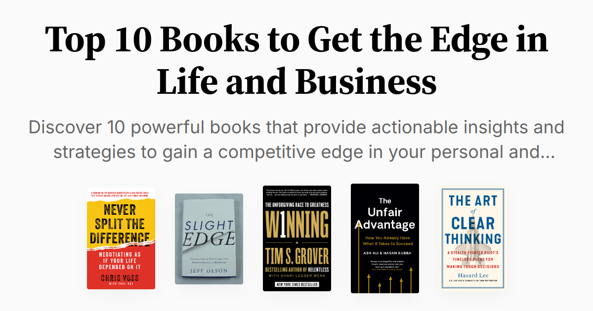 Top 10 Books to Get the Edge in Life and Business | Summary & Audio