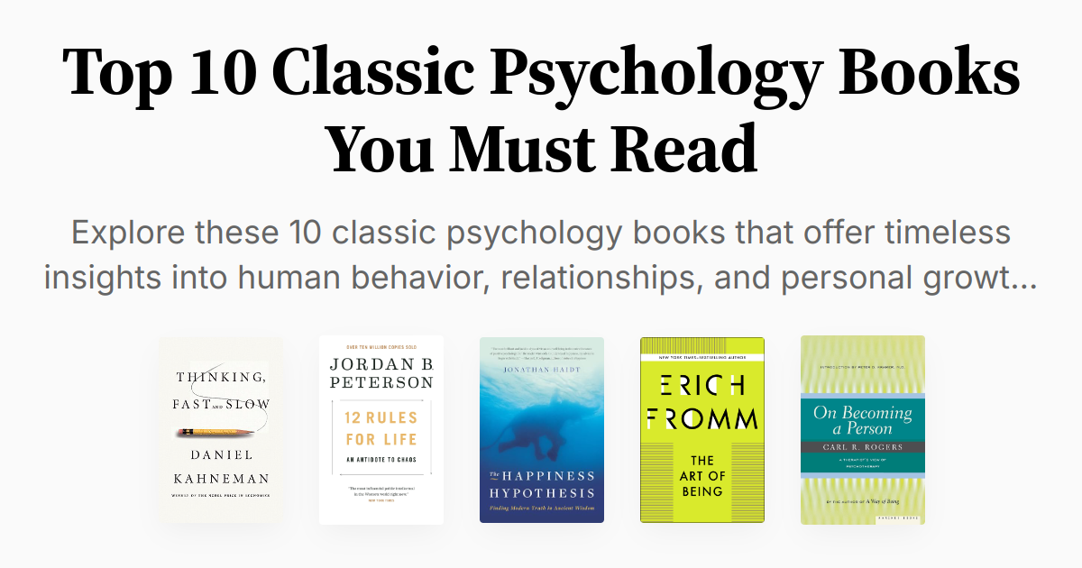 Top 10 Classic Psychology Books You Must Read | Summary & Audio