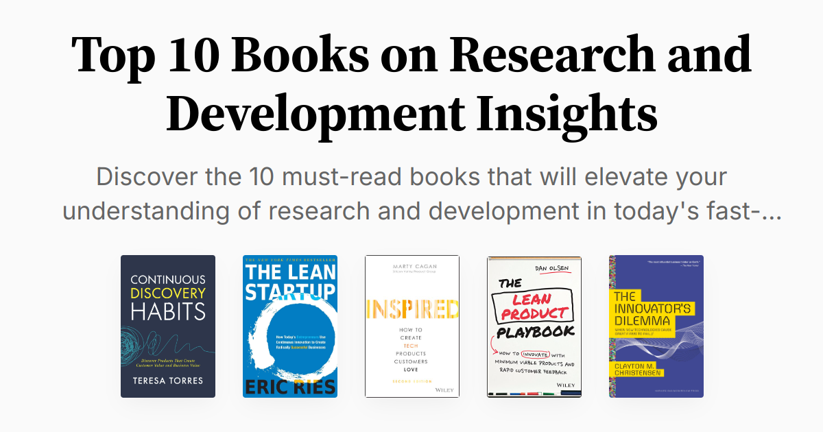 Top 10 Books on Research and Development Insights | Summary & Audio