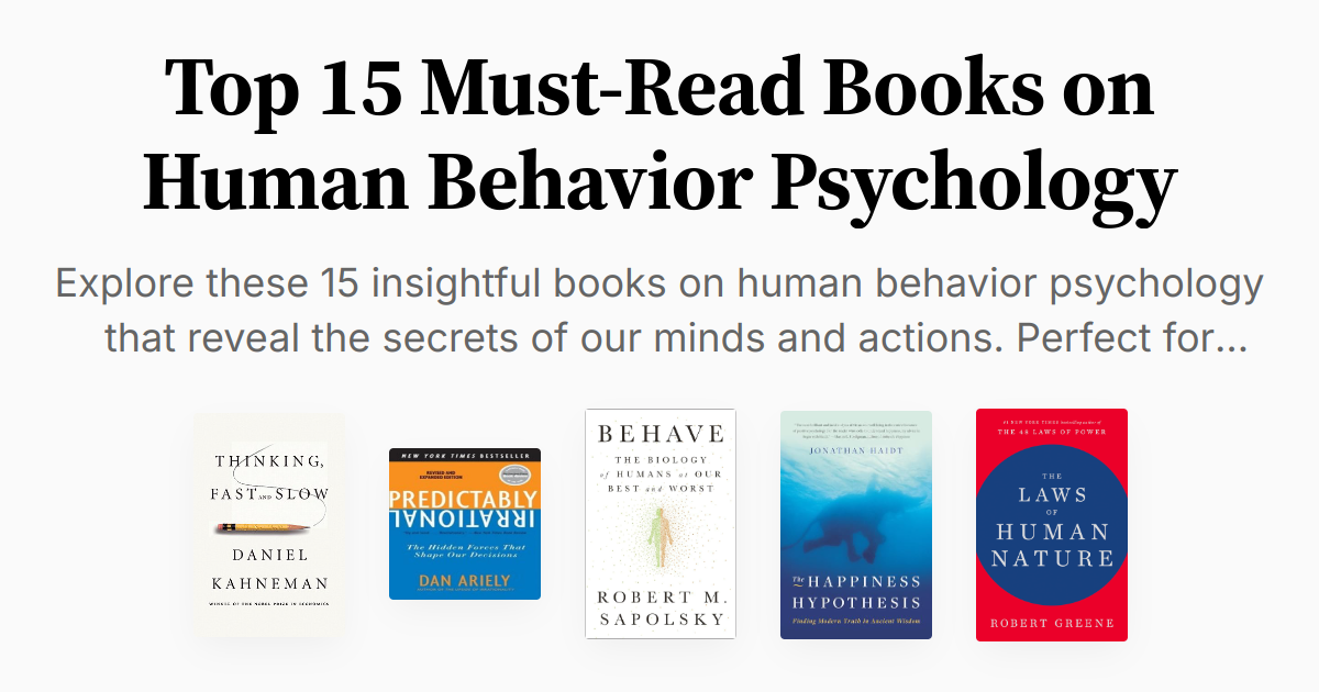 Top 15 Must-Read Books on Human Behavior Psychology | Summary & Audio