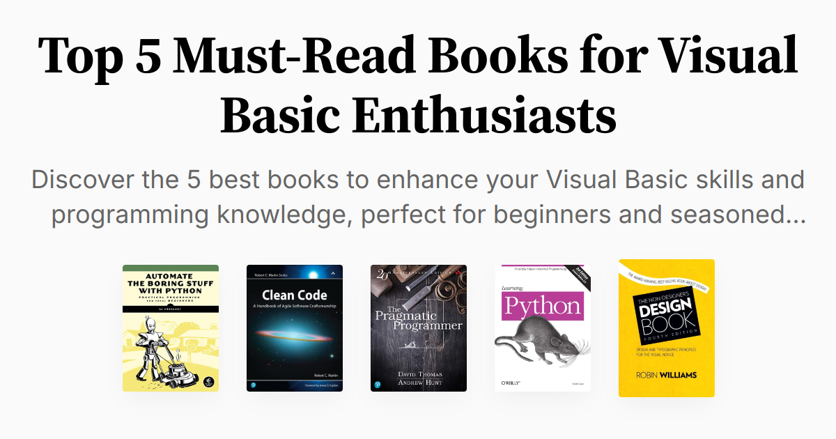 Top 5 Must-Read Books for Visual Basic Enthusiasts | Summary & Audio