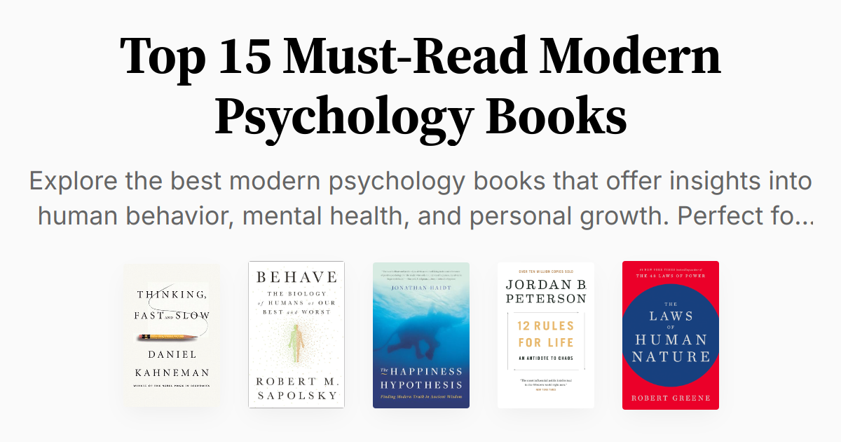 Top 15 Must-Read Modern Psychology Books | Summary & Audio