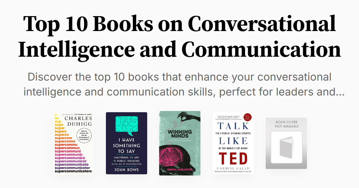 Top 10 Books on Conversational Intelligence and Communication | Summary ...