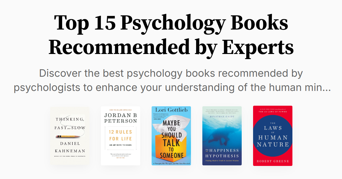 Top 15 Psychology Books Recommended by Experts | Summary & Audio