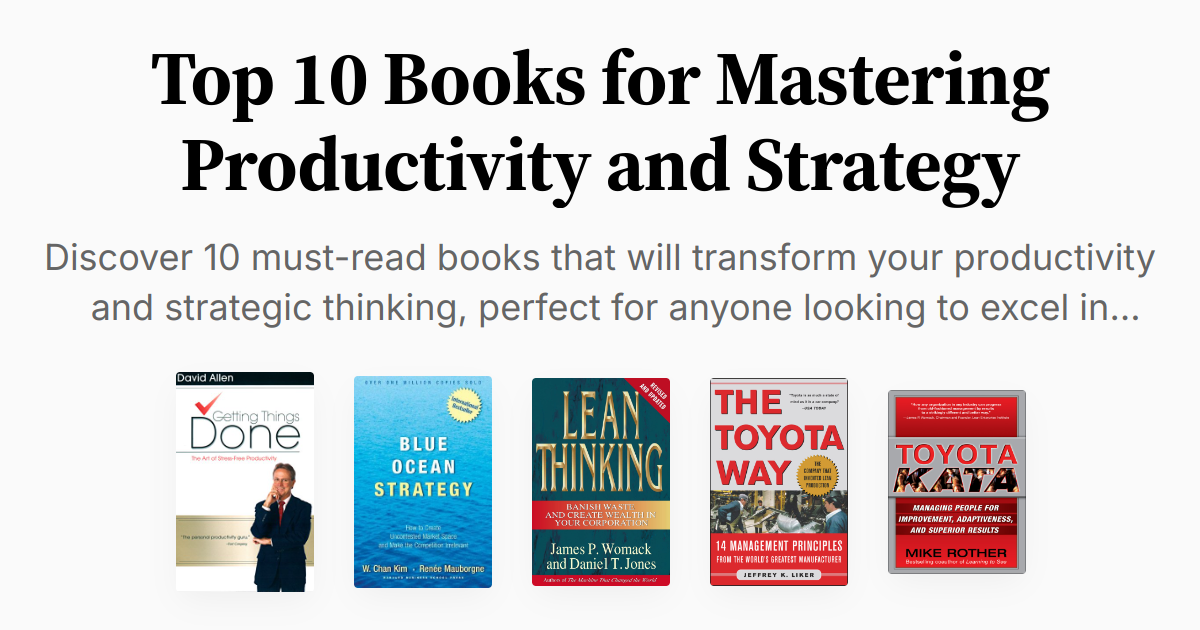Top 10 Books for Mastering Productivity and Strategy | Summary & Audio