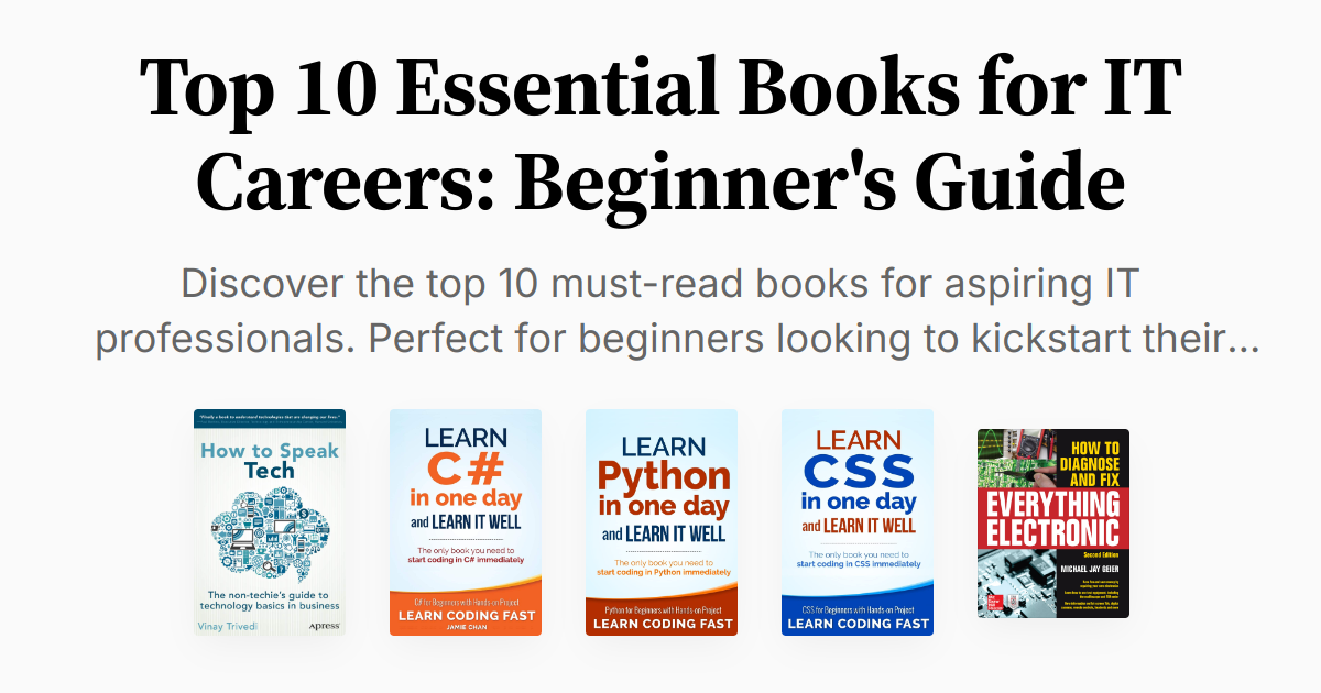 Top 10 Essential Books for IT Careers: Beginner's Guide | Summary & Audio