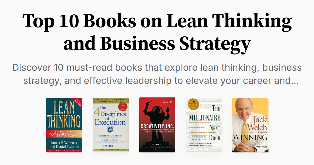 Top 10 Books on Lean Thinking and Business Strategy | Summary & Audio