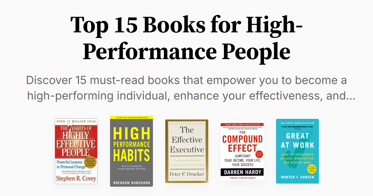 Top 15 Books for High-Performance People | Summary & Audio
