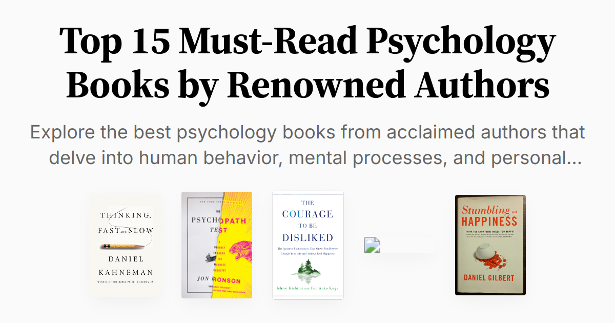 Top 15 Must-Read Psychology Books by Renowned Authors | Summary & Audio