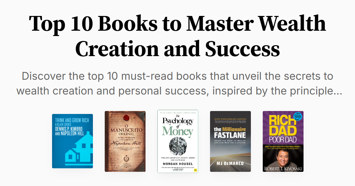 Top 10 Books to Master Wealth Creation and Success | Summary & Audio