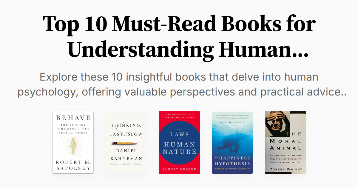 Top 10 Must-Read Books for Understanding Human Psychology | Summary & Audio
