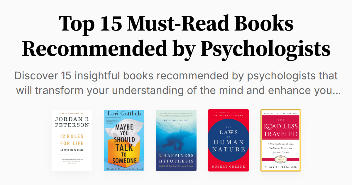 Top 15 Must-Read Books Recommended by Psychologists | Summary & Audio