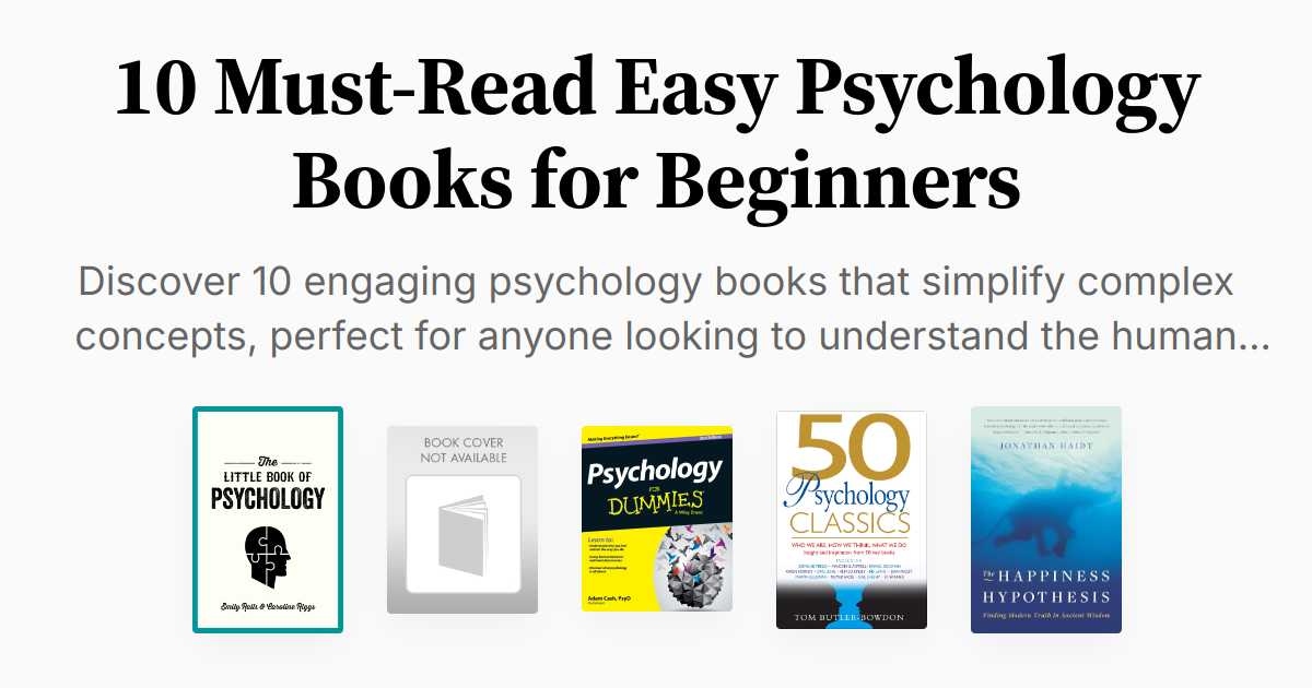 10 Must-Read Easy Psychology Books for Beginners | Summary & Audio