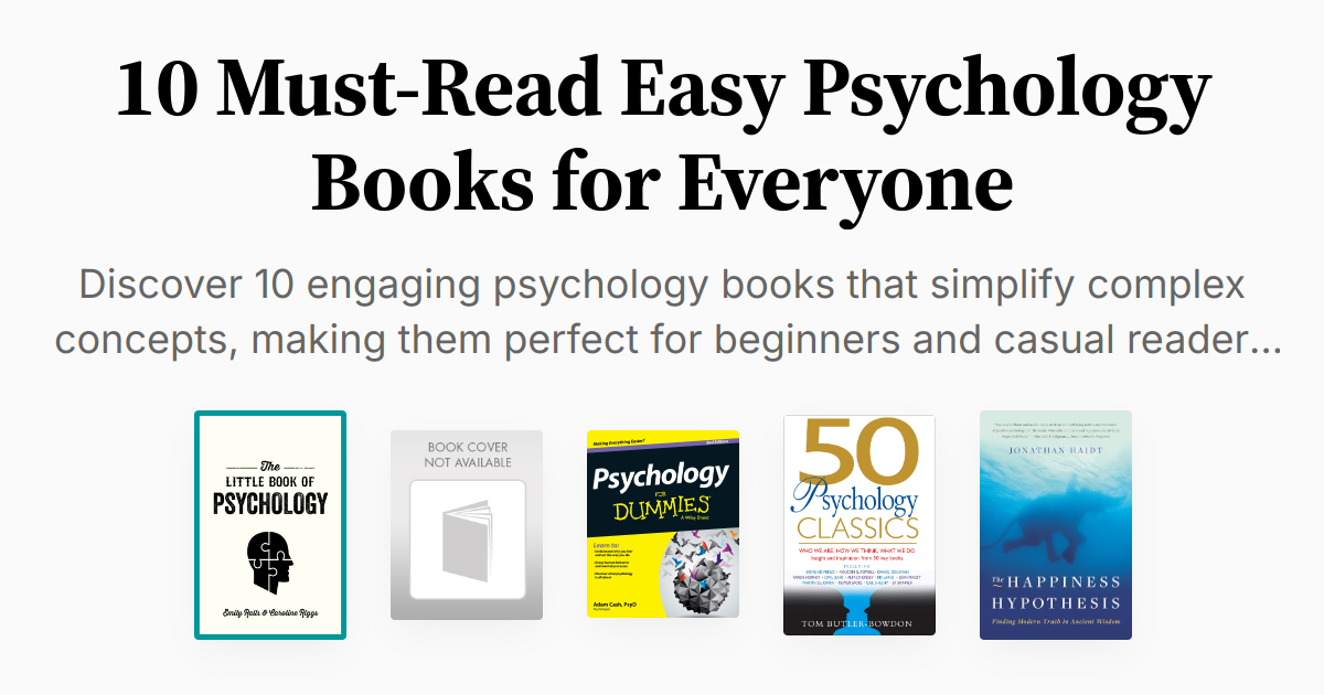 10 Must-Read Easy Psychology Books for Everyone | Summary & Audio