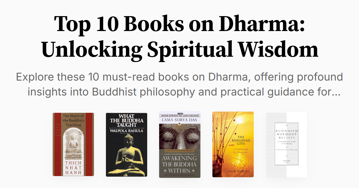 Top 10 Books on Dharma: Unlocking Spiritual Wisdom | Summary & Audio