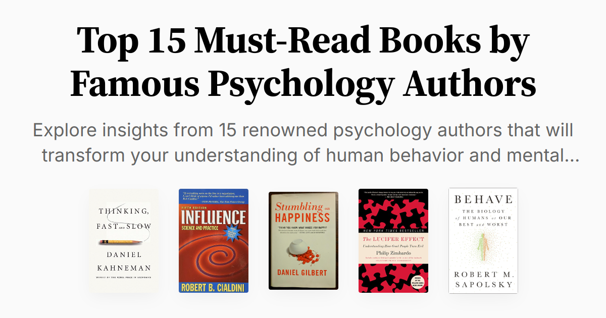 Top 15 Must-Read Books by Famous Psychology Authors | Summary & Audio