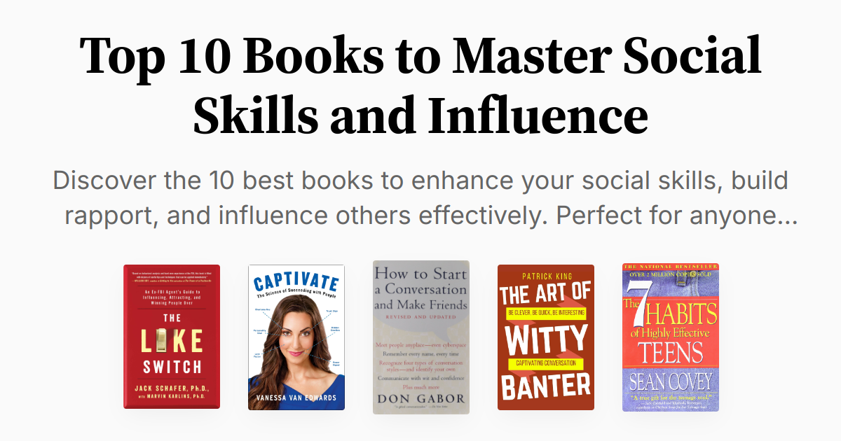Top 10 Books to Master Social Skills and Influence | Summaries & Audio