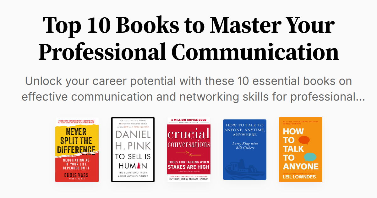 Top 10 Books to Master Your Professional Communication | Summary & Audio