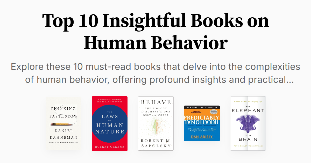 Top 10 Insightful Books on Human Behavior | Summary & Audio
