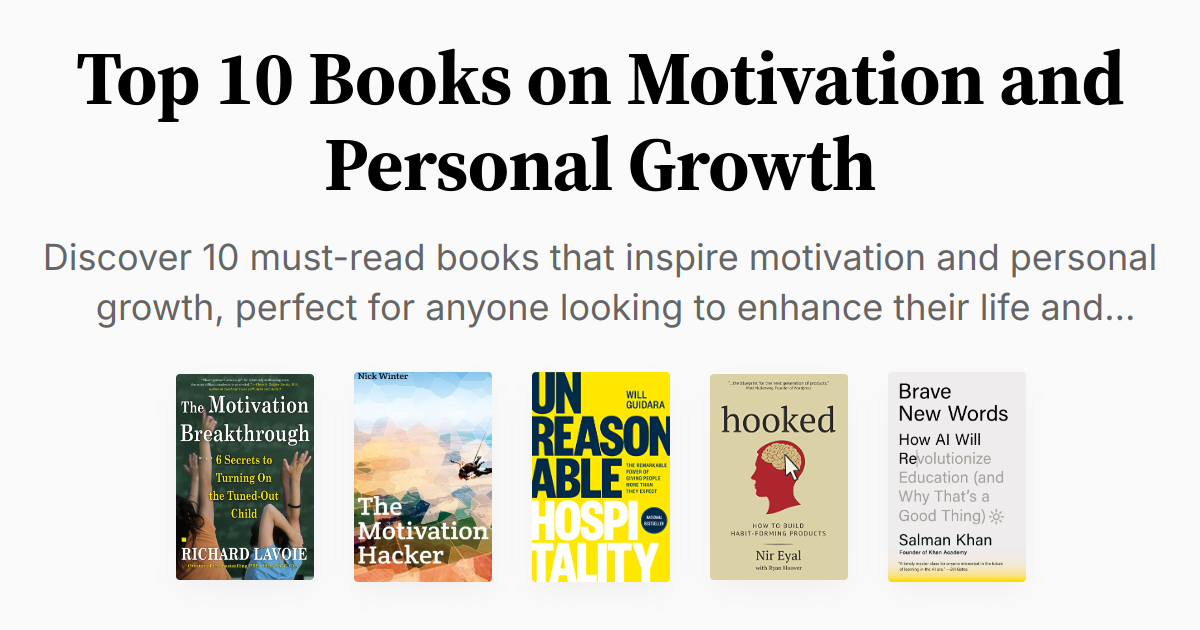 Top 10 Books on Motivation and Personal Growth | Summary & Audio
