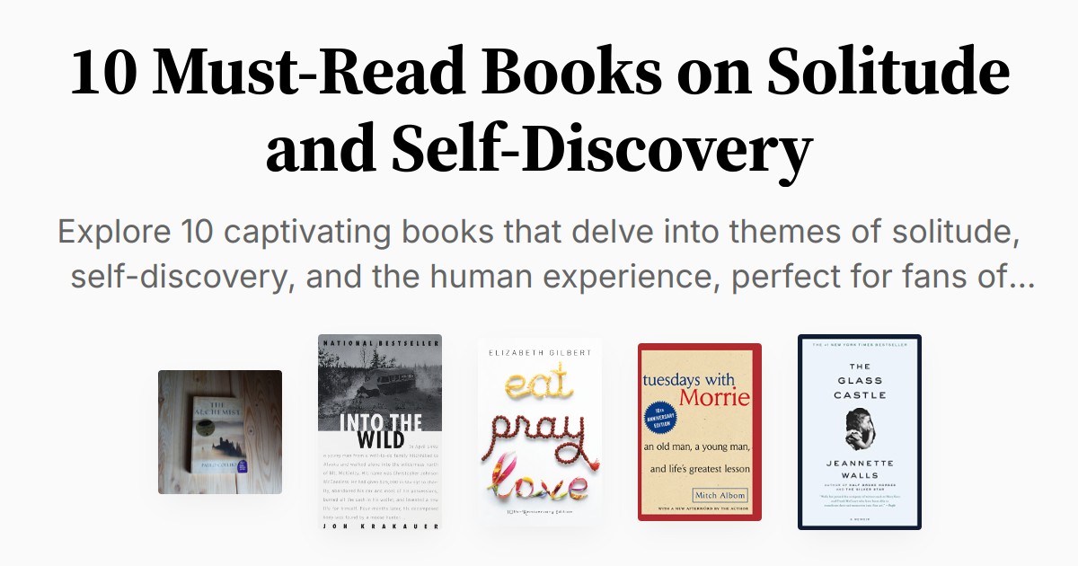10 Must-Read Books on Solitude and Self-Discovery | Summary & Audio