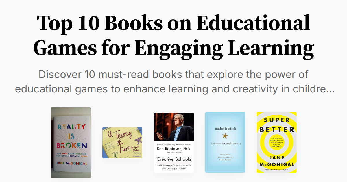 Top 10 Books on Educational Games for Engaging Learning | Summary & Audio