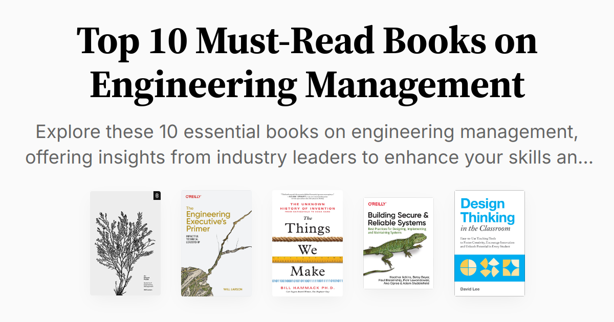 Top 10 Must-Read Books on Engineering Management | Summary & Audio
