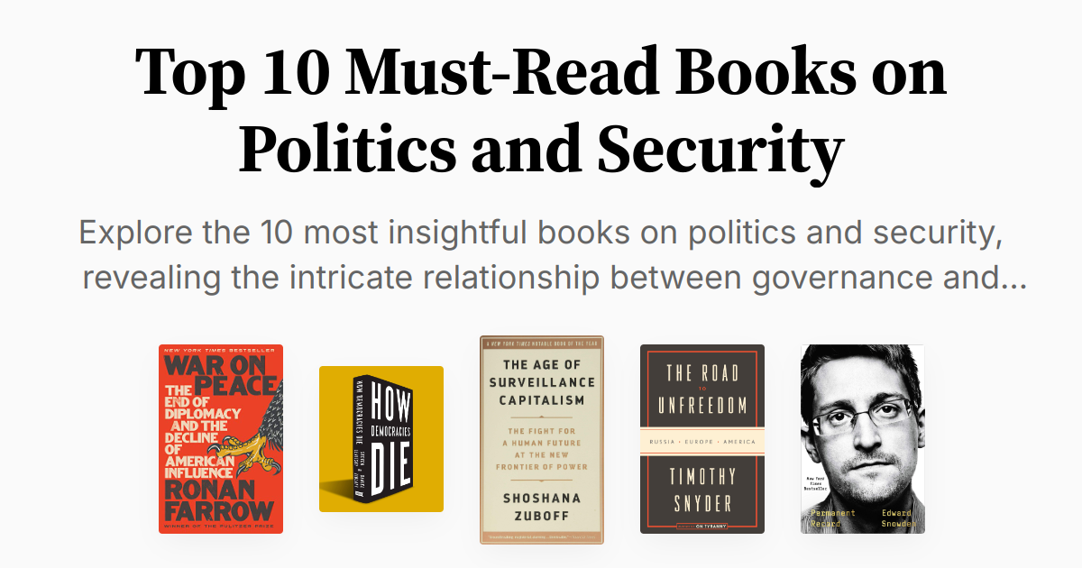 Top 10 Must-Read Books on Politics and Security | Summary & Audio