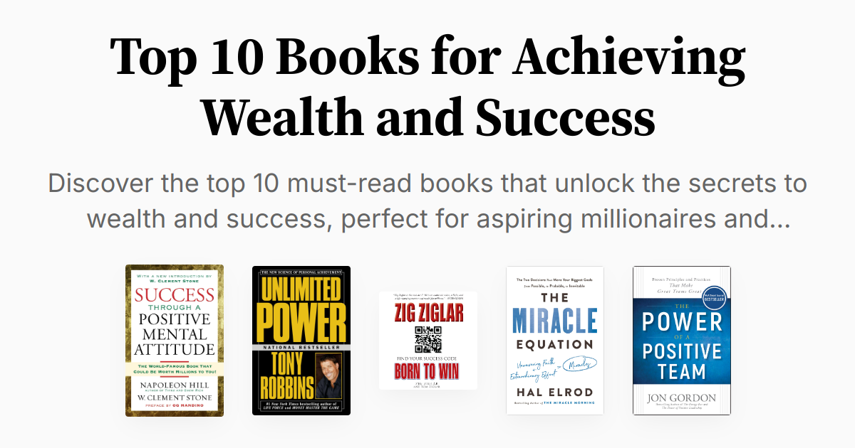 Top 10 Books for Achieving Wealth and Success | Summary & Audio