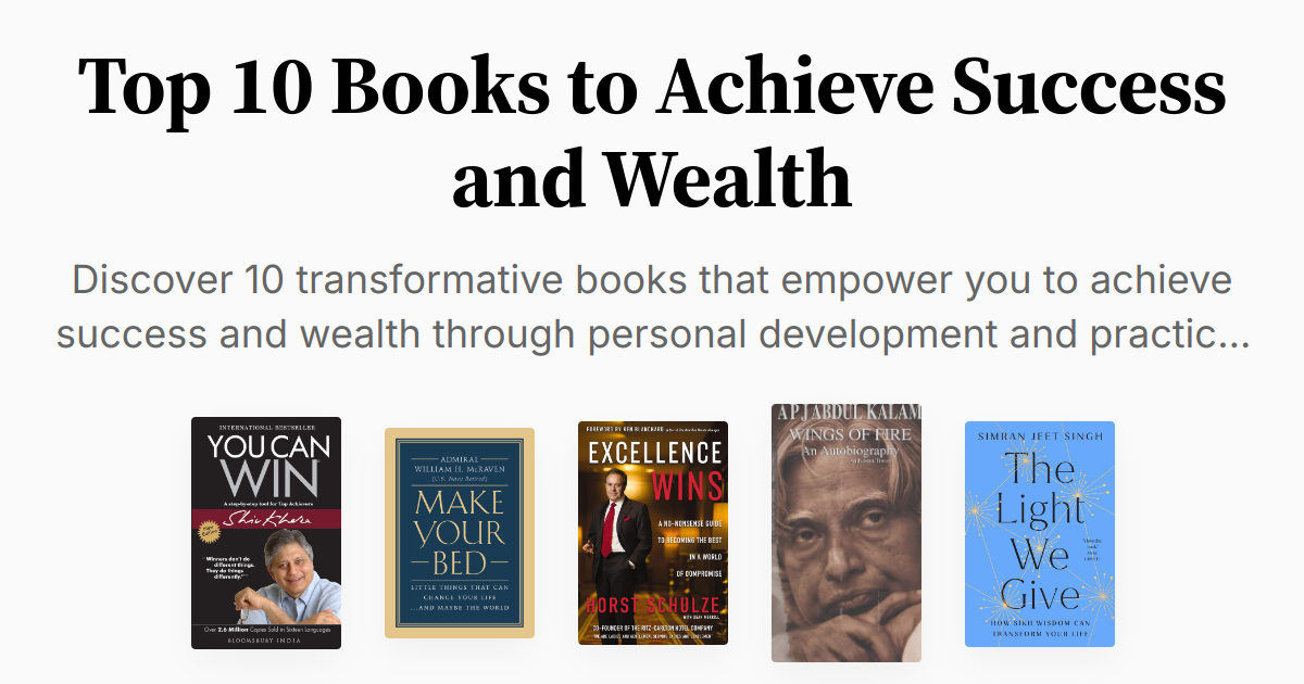 Top 10 Books to Achieve Success and Wealth | Summary & Audio