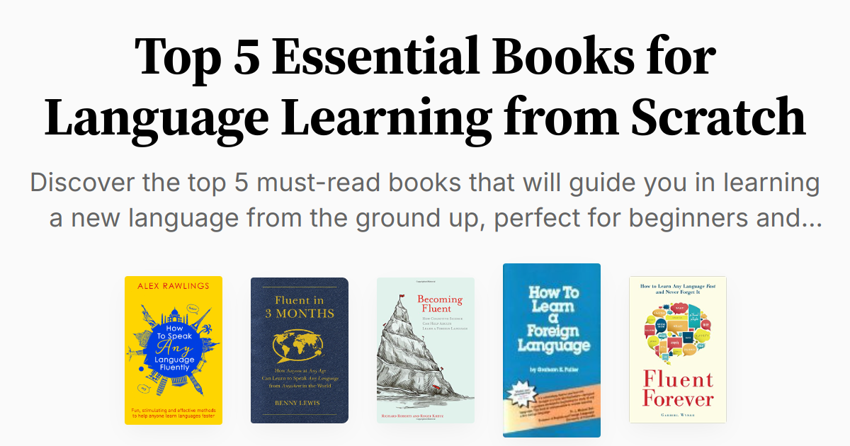 Top 5 Essential Books for Language Learning from Scratch | Summary & Audio