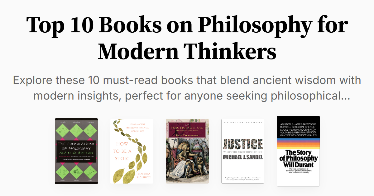 Top 10 Books on Philosophy for Modern Thinkers | Summary & Audio