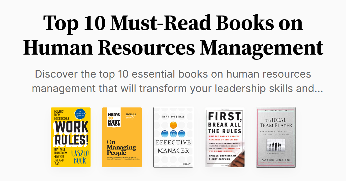 Top 10 Must-Read Books on Human Resources Management | Summary & Audio