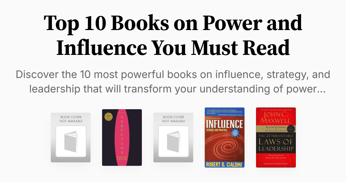 Top 10 Books on Power and Influence You Must Read | Summary & Audio