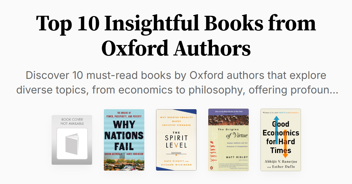 Top 10 Insightful Books from Oxford Authors | Summary & Audio
