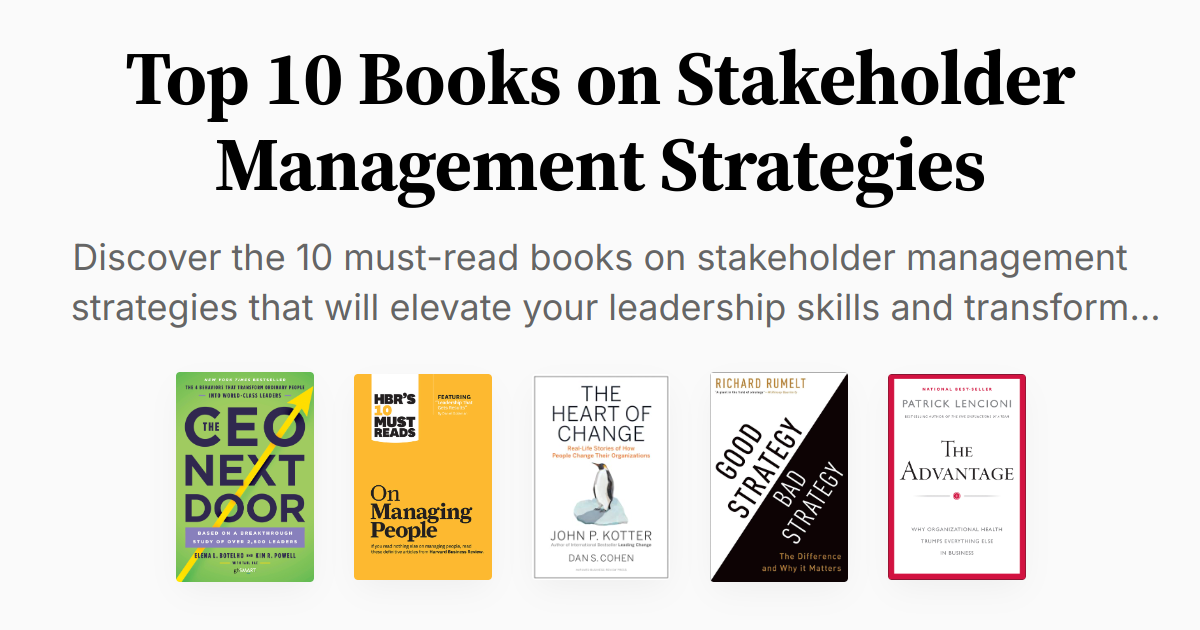 Top 10 Books on Stakeholder Management Strategies | Summary & Audio