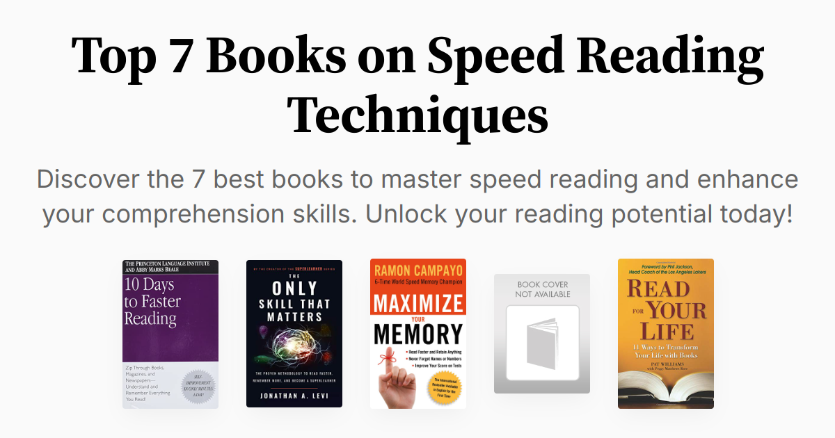 Top 7 Books on Speed Reading Techniques | Summary & Audio
