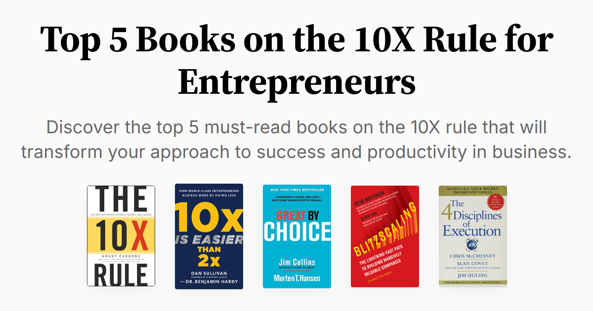 Top 5 Books on the 10X Rule for Entrepreneurs | Summary & Audio