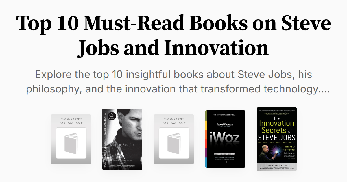Top 10 Must-Read Books on Steve Jobs and Innovation | Summary & Audio
