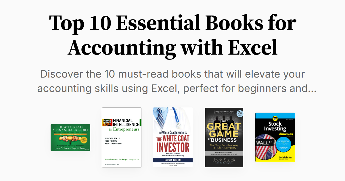 Top 10 Essential Books for Accounting with Excel | Summary & Audio