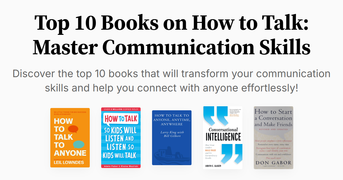 Top 10 Books on How to Talk: Master Communication Skills | Summary & Audio