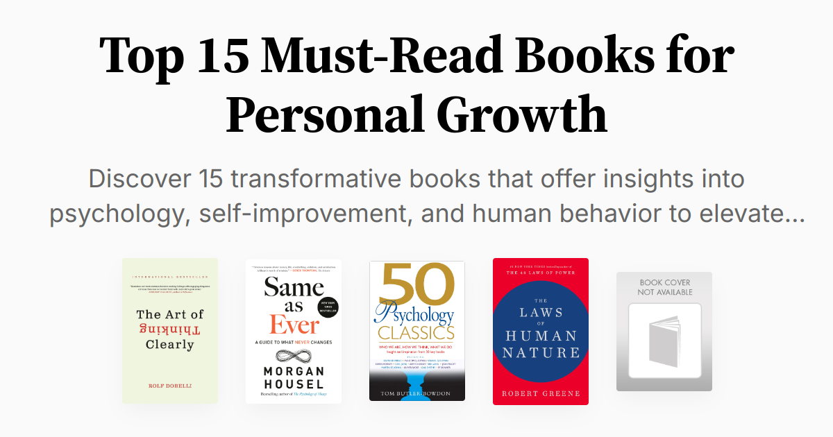 Top 15 Must-Read Books for Personal Growth | Summary & Audio