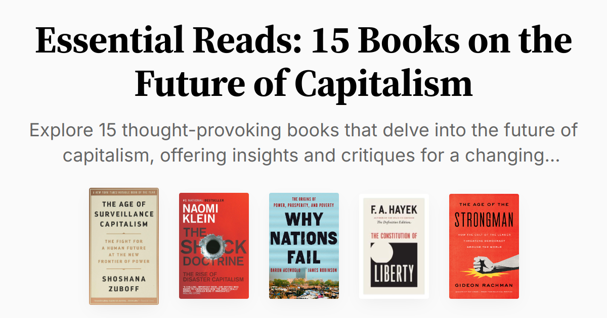 Essential Reads: 15 Books on the Future of Capitalism | Summary & Audio